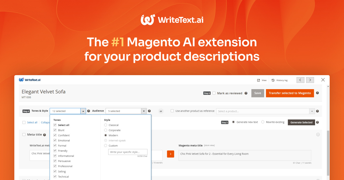 The #1 Magento AI Extension - Write SEO Product Descriptions using AI